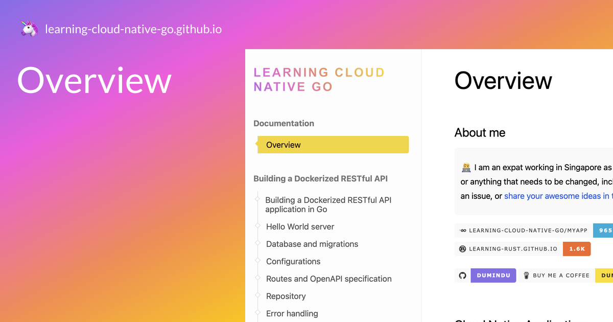 Overview · Learning Cloud Native Go